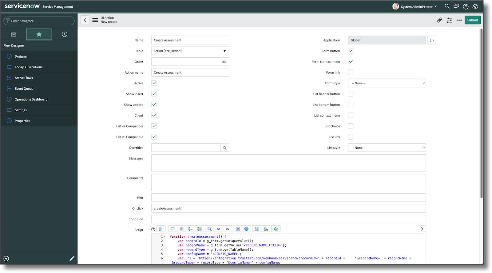 Setting up the Integration on ServiceNow – TrustArc Help Center