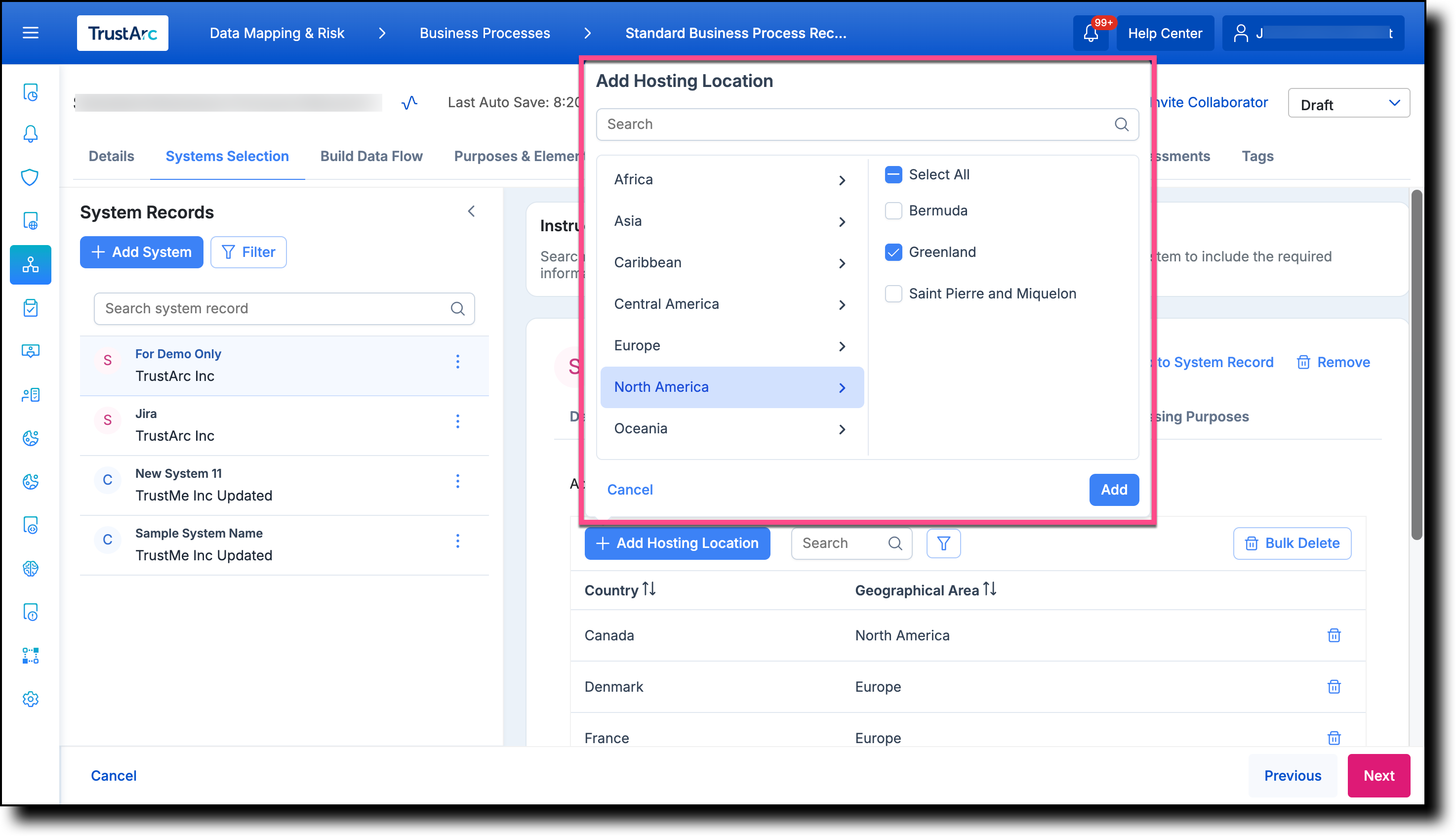 Creating a Standard Business Process Record – TrustArc Help Center