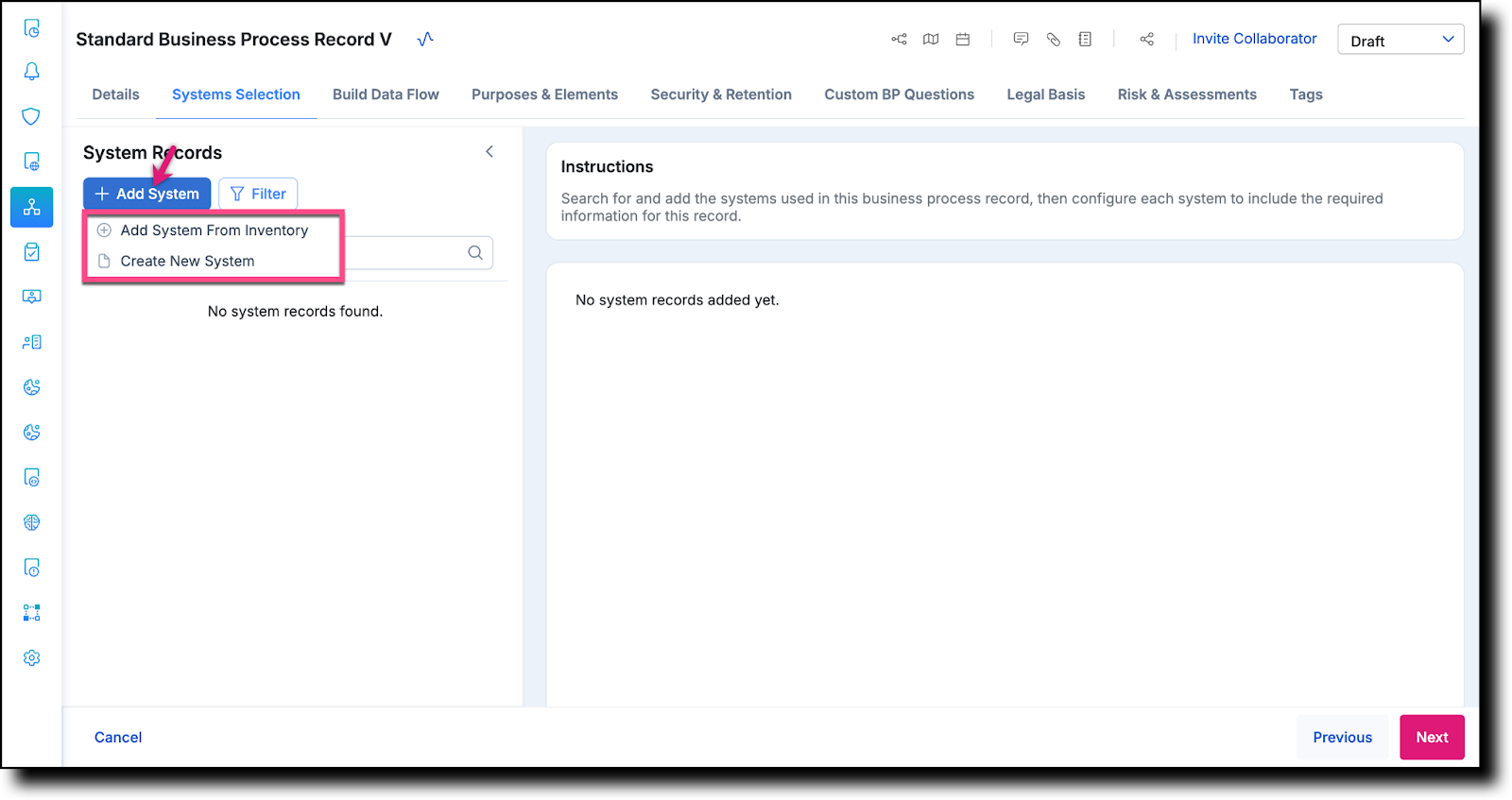 Creating a Simple Business Process Record – TrustArc Help Center