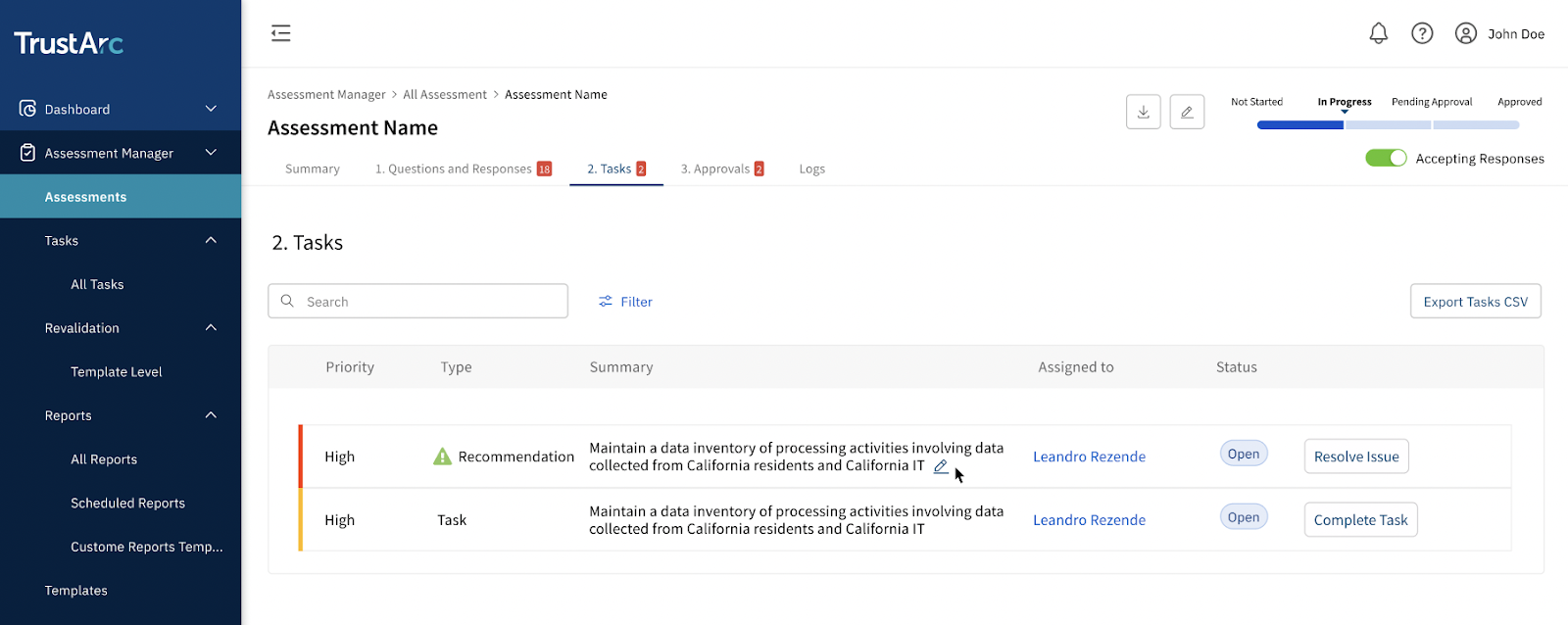 Assessment Manager Release - February 13, 2023 – TrustArc Help Center