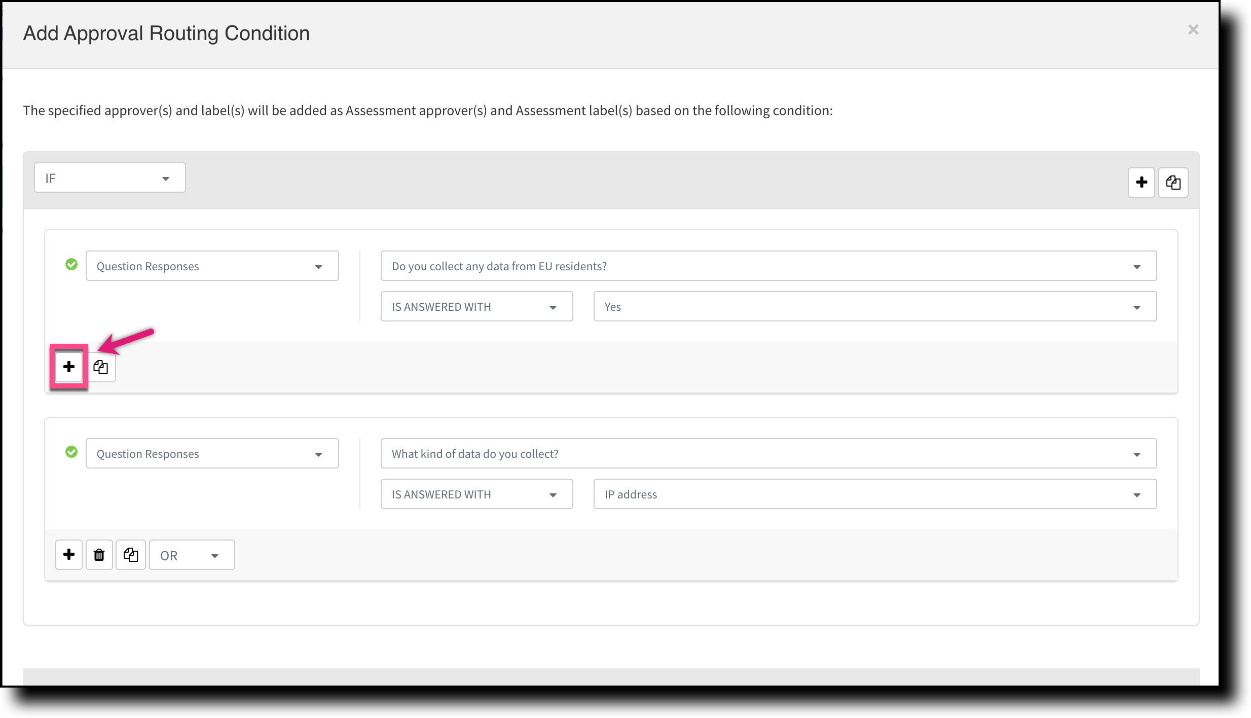 Adding Approval Routing Conditions – TrustArc Help Center