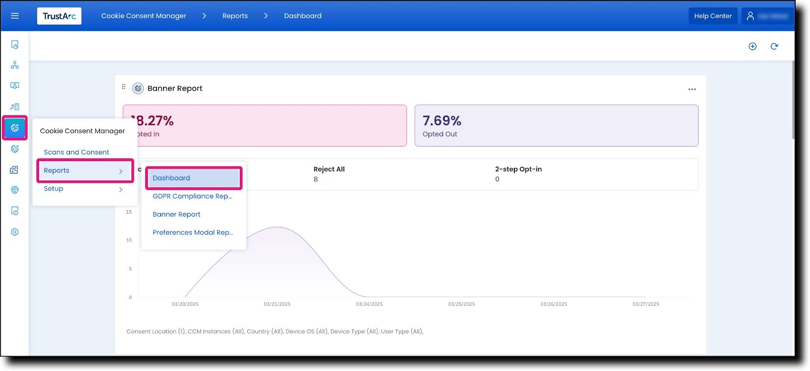 Customize the Dashboard – TrustArc Help Center