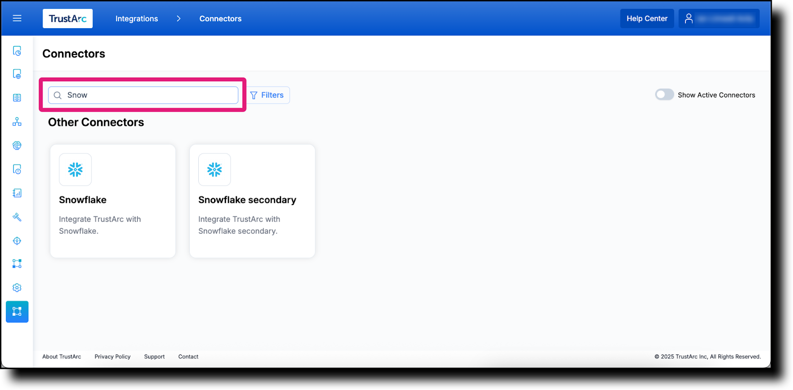Exploring the Connectors Tab – TrustArc Help Center