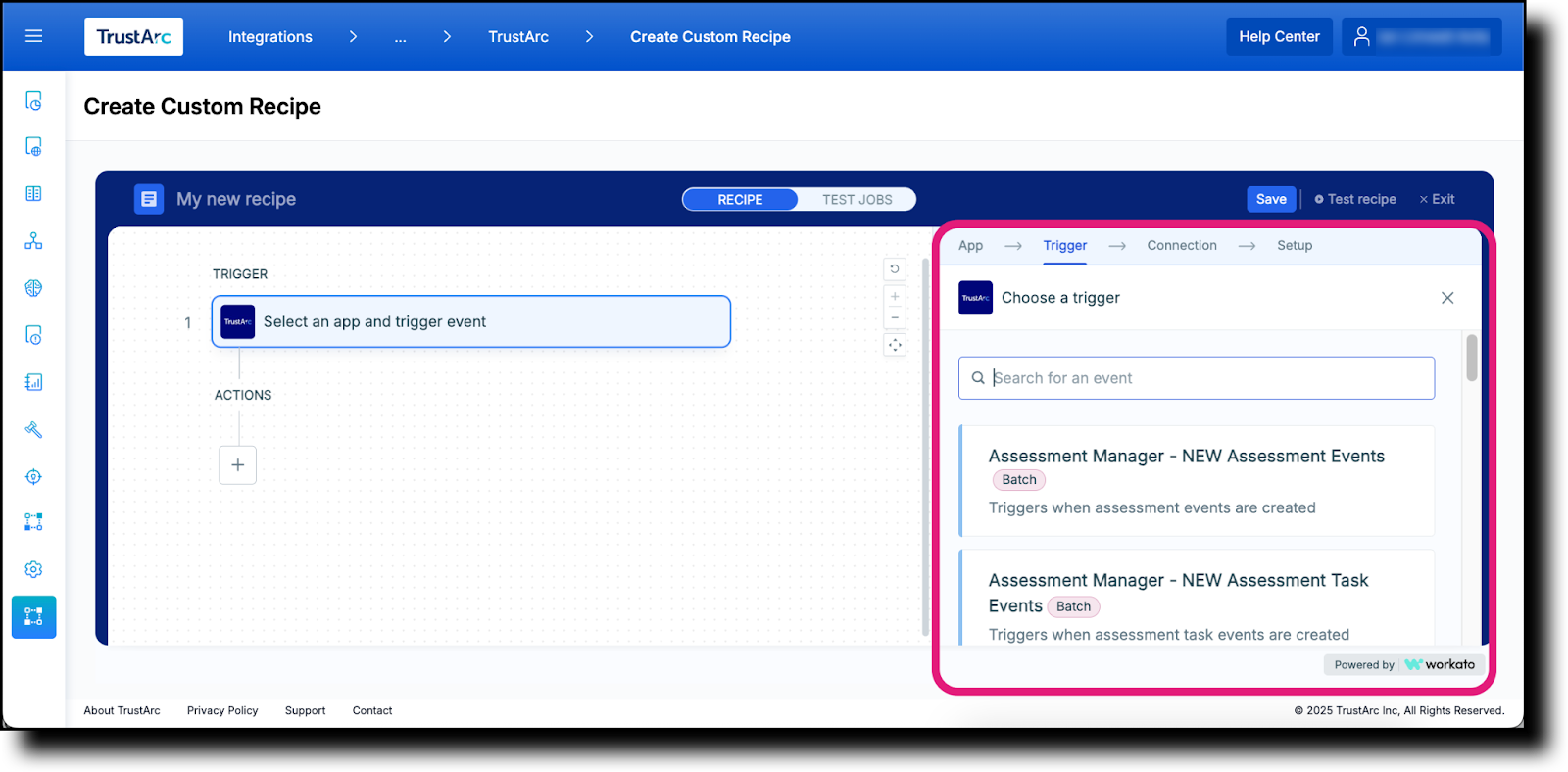 Creating a Custom Recipe – TrustArc Help Center