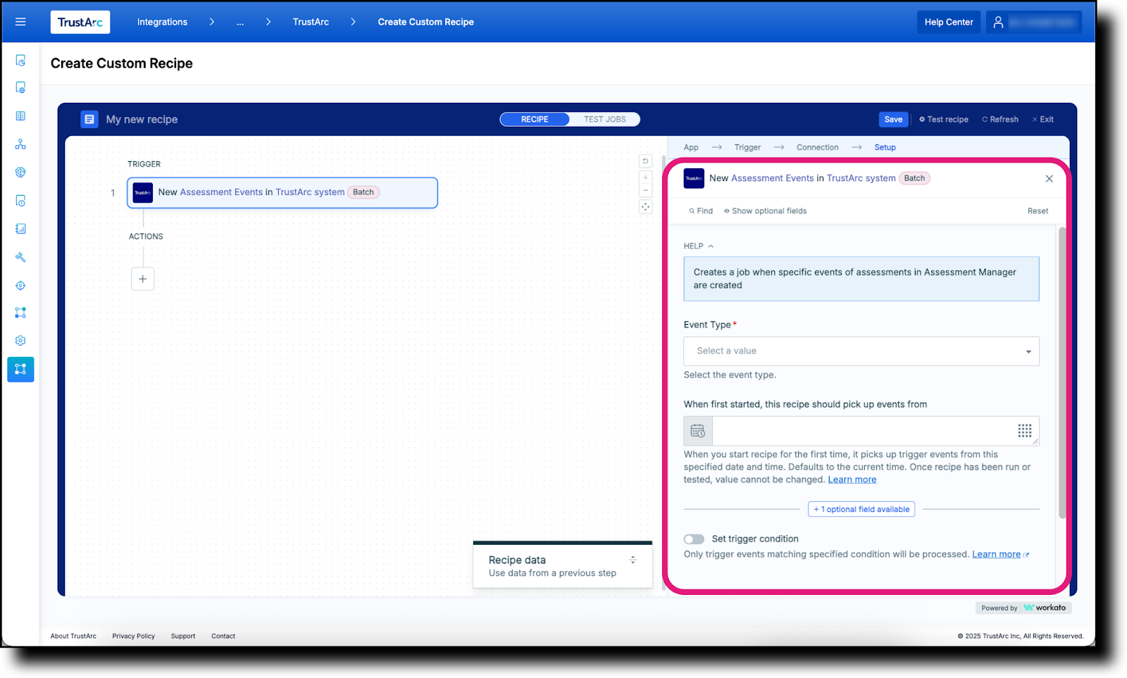 Creating a Custom Recipe – TrustArc Help Center