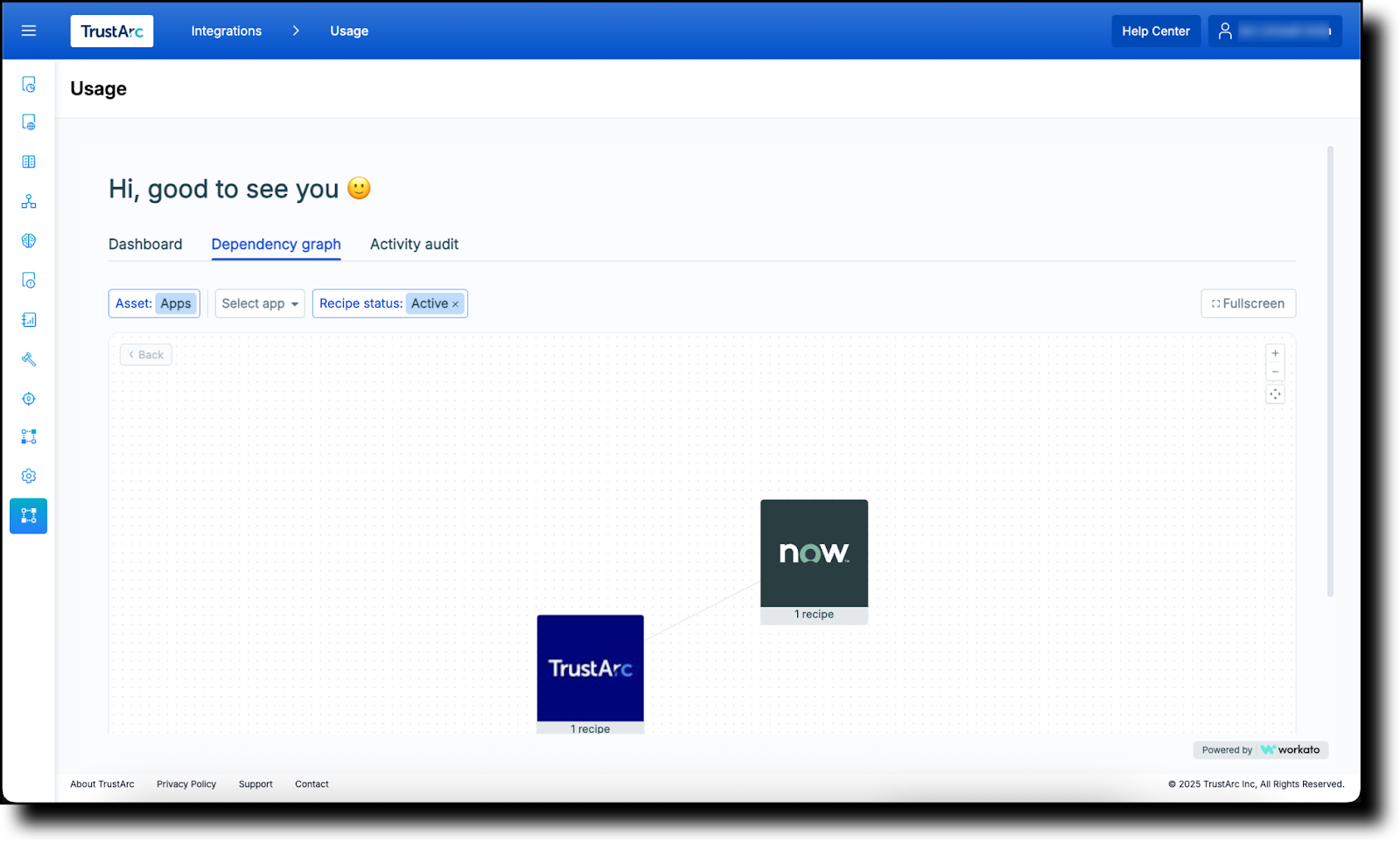Usage - Dependency Graph Tab – TrustArc Help Center