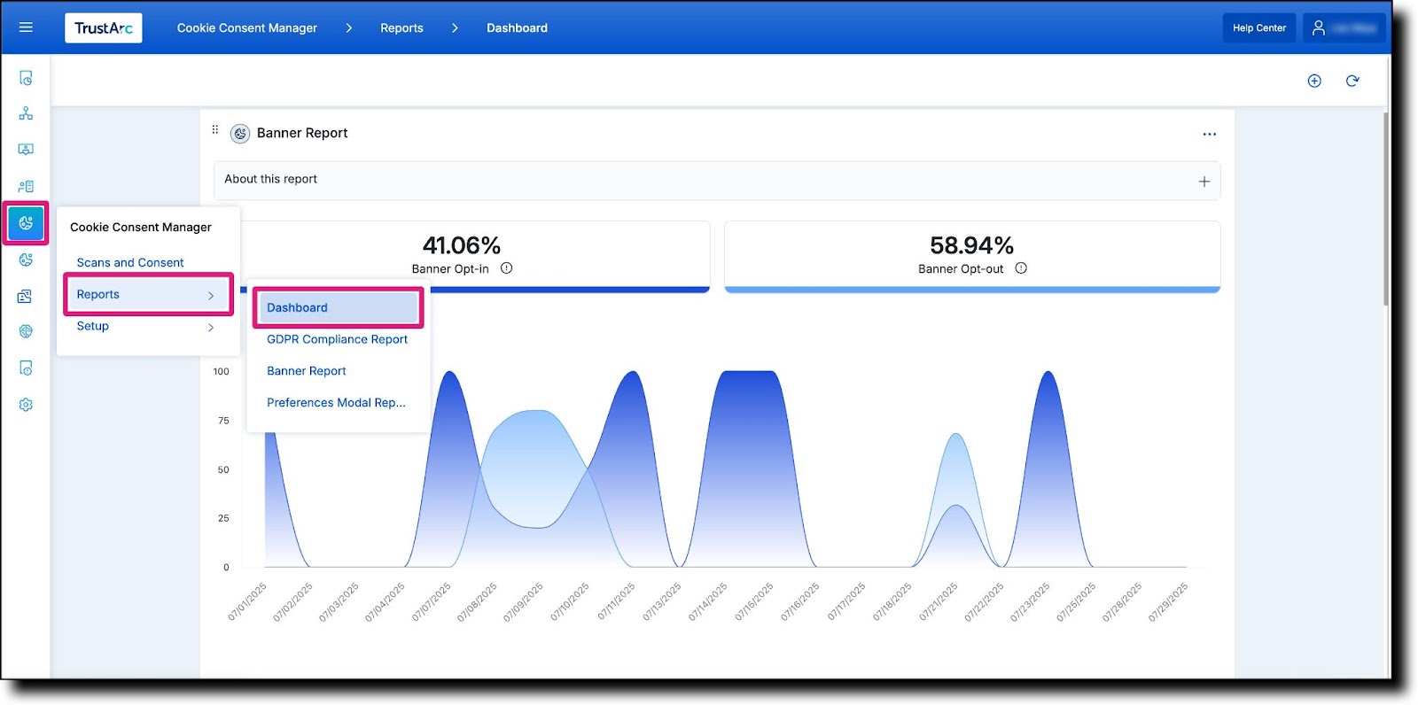 Download Preferences Modal Report as Image – TrustArc Help Center