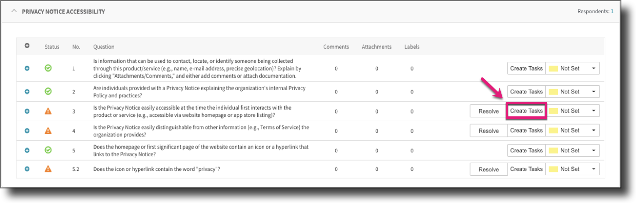 Creating Remediation Tasks – TrustArc