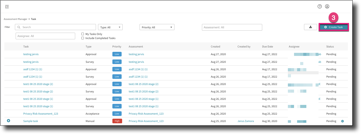 Creating an Assessment Task – TrustArc