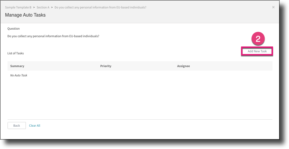 Adding Auto Assessment Tasks – TrustArc Help Center