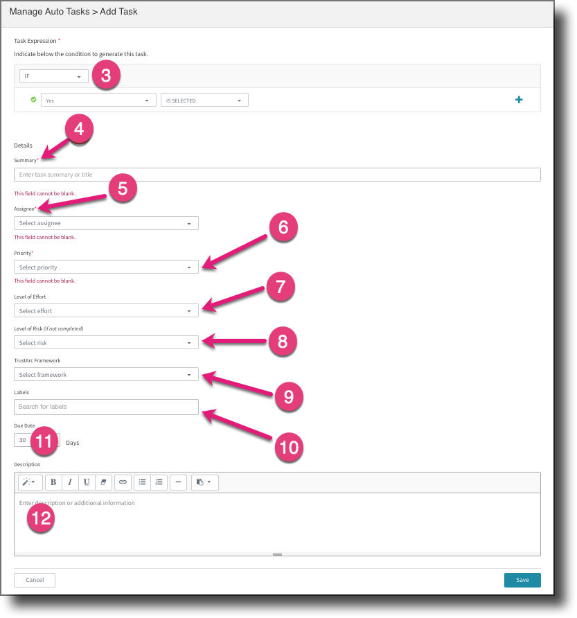 Adding Auto Assessment Tasks – TrustArc
