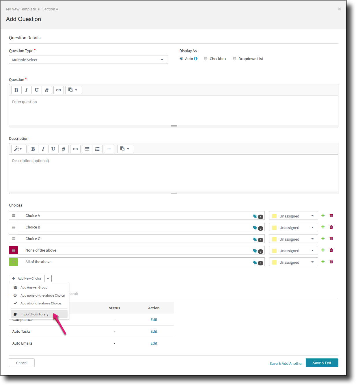 Adding Questions – TrustArc