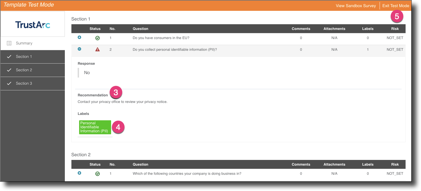 Testing and Publishing a Template – TrustArc Help Center