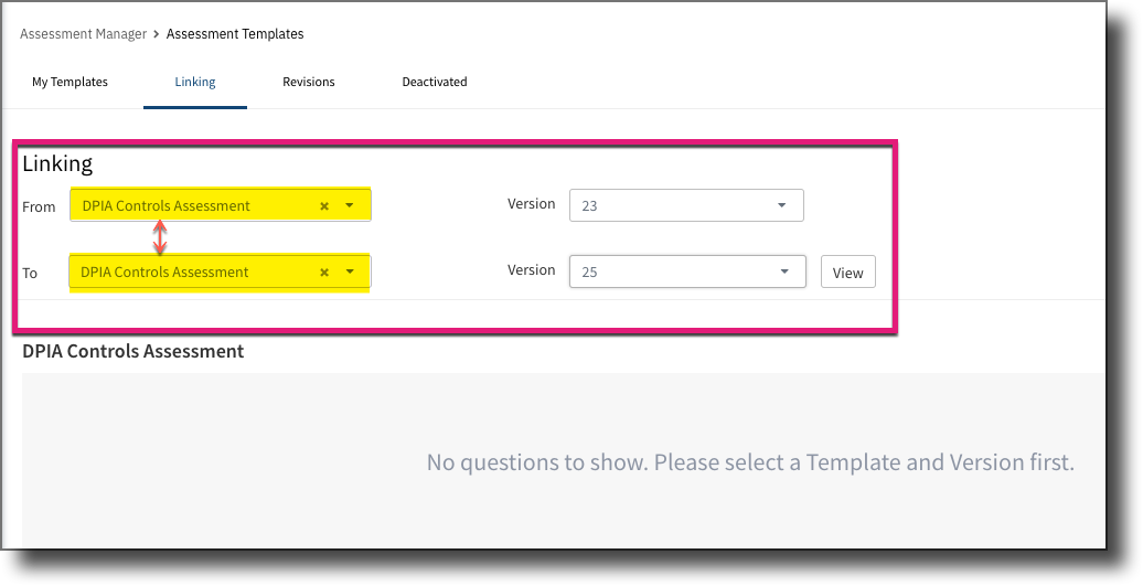 Mapping questions from two different templates or from one template ...