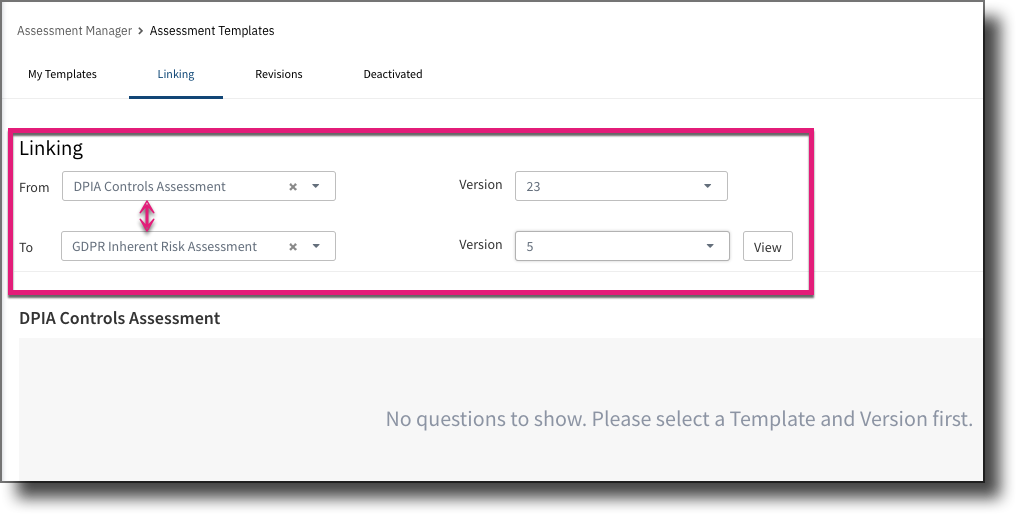 Mapping questions from two different templates or from one template ...