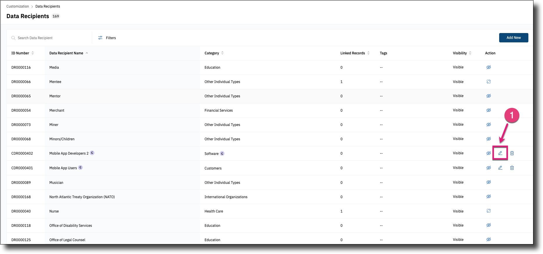 Editing Custom Data Recipients – TrustArc