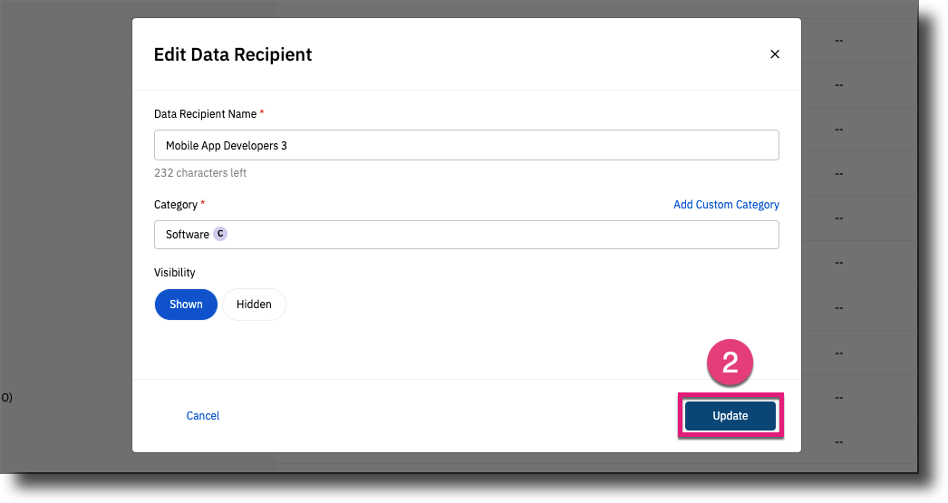 Editing Custom Data Recipients – TrustArc