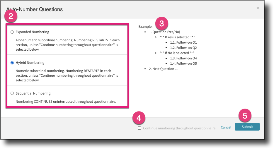 Auto-numbering Questions – TrustArc Help Center