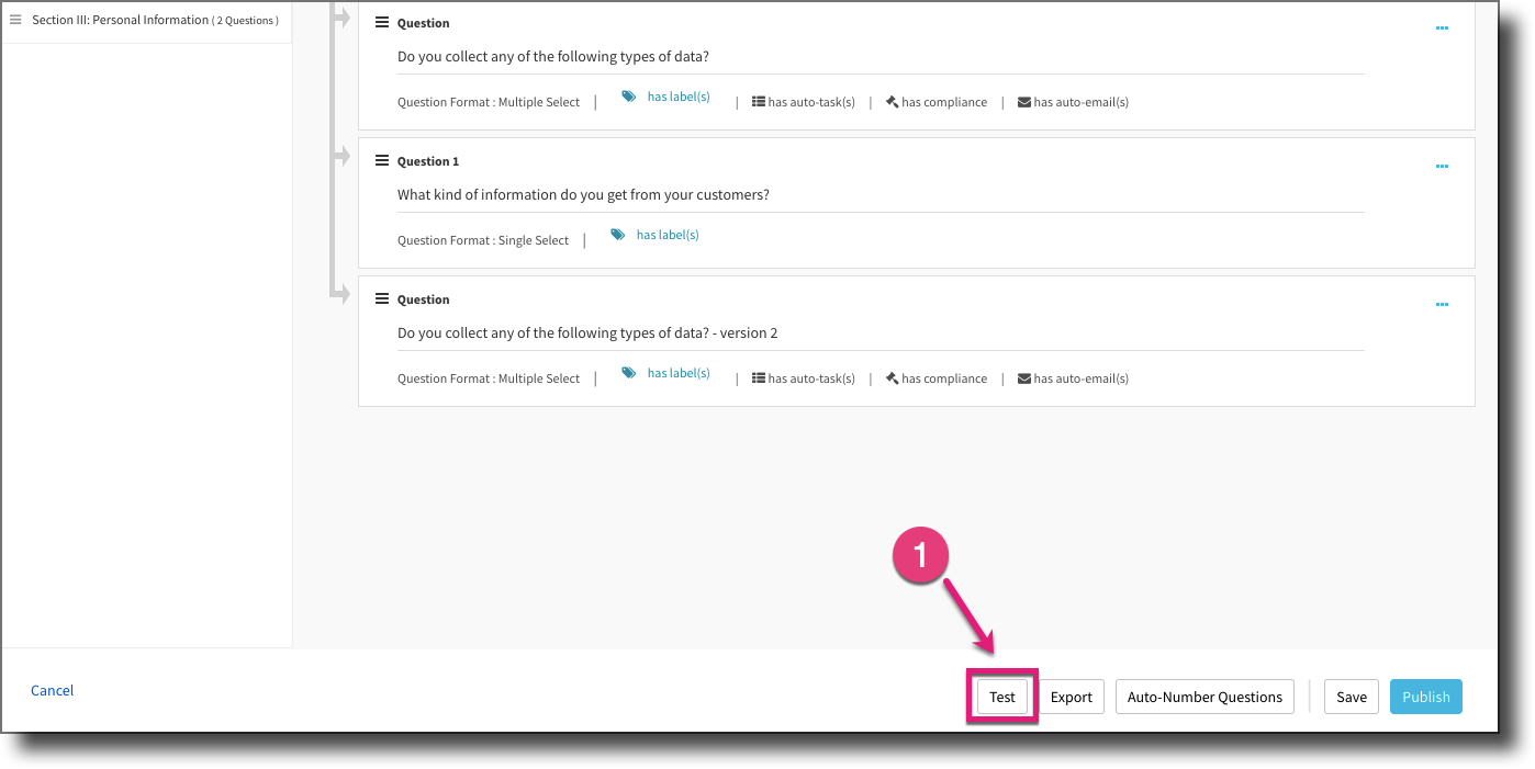 Testing and Publishing a Template – TrustArc Help Center