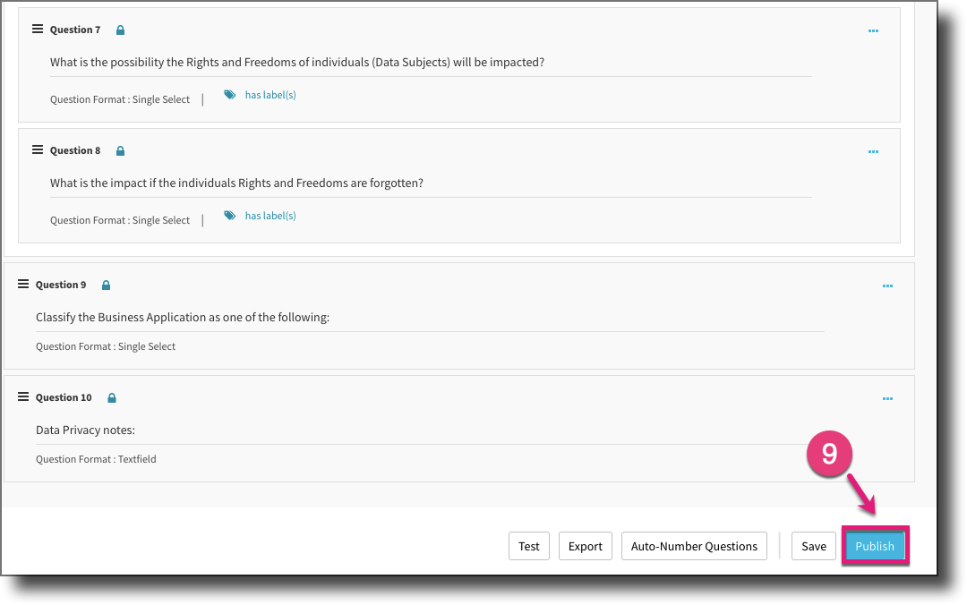 Creating a new Template Version – TrustArc