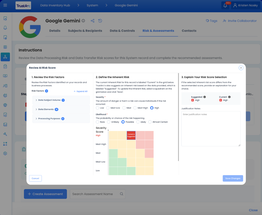AI Inherent Risk – TrustArc Help Center