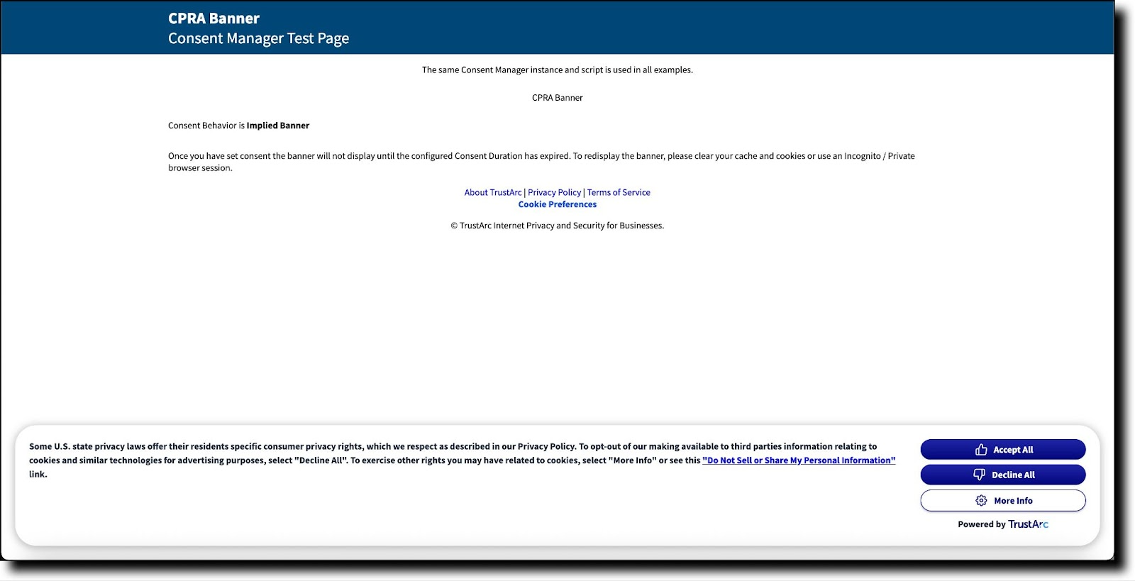 CPRA Banner – TrustArc Help Center