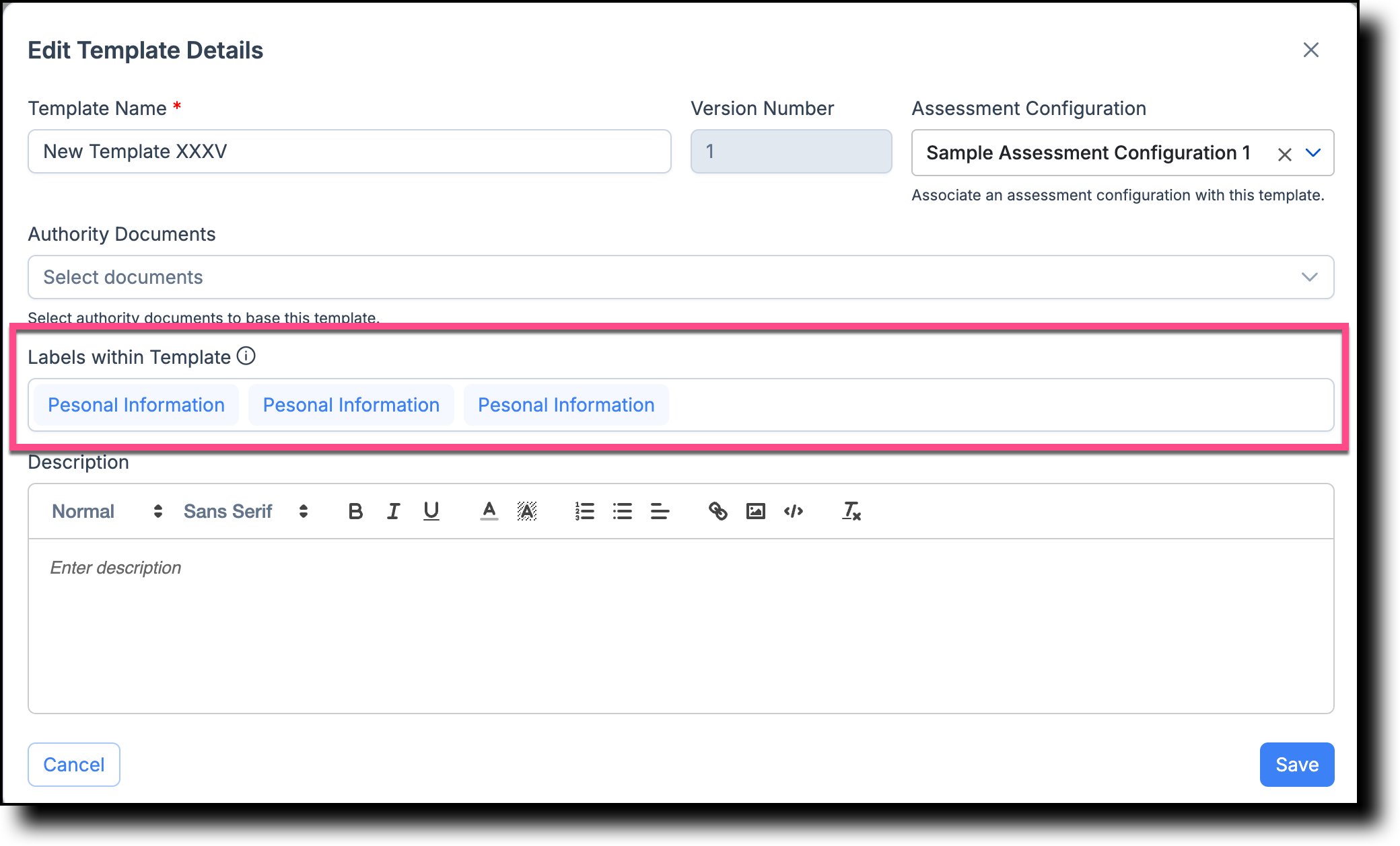Editing an Assessment Template – TrustArc Help Center