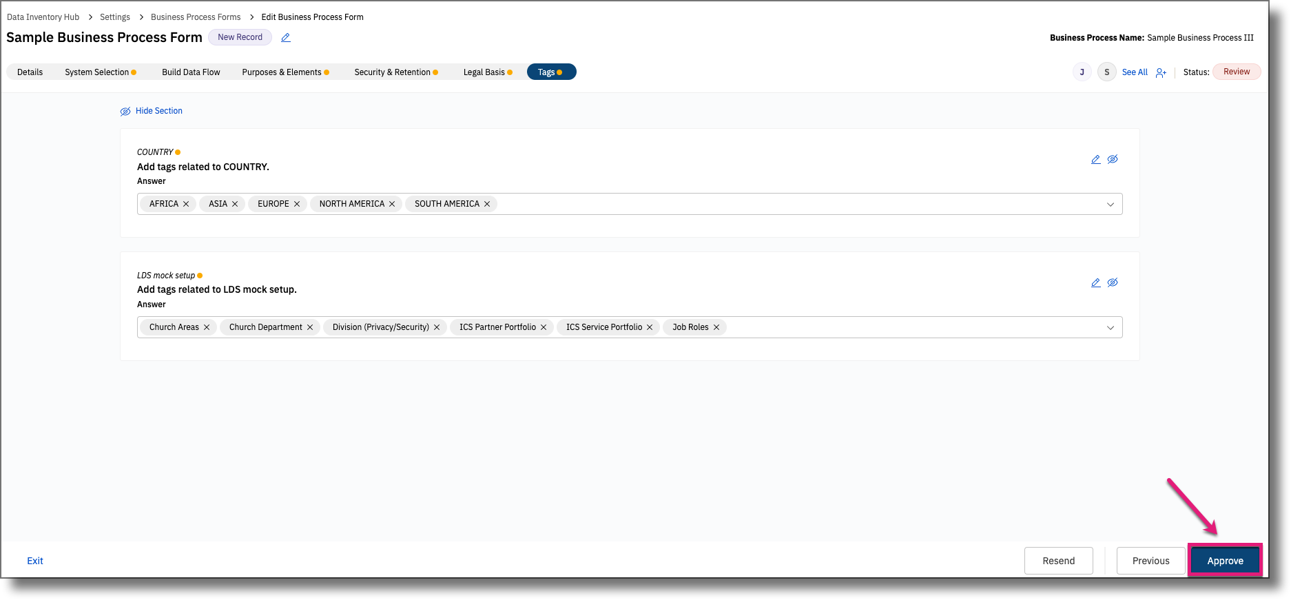 Creating a Business Process Form – TrustArc