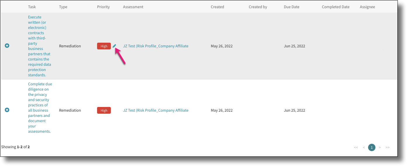Editing an Assessment Task – TrustArc